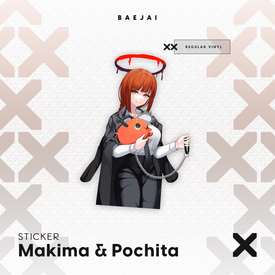 Makima & Pochita Sticker– Baejai